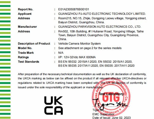 PJ Autotech’s Vehicle Camera Systems Get UKCA Certification